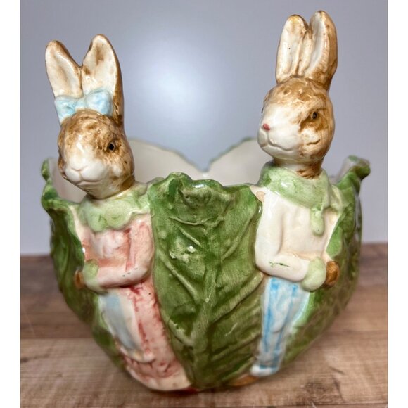 Accents | Rare Peter Rabbit Ceramic Bowl Handpainted Green Cabbage ...
